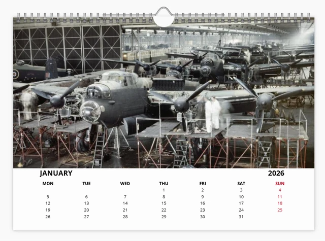 AVRO LANCASTER BOMBER RAF 2026 A4 WALL Calendar Limited Edition £18.00 ...