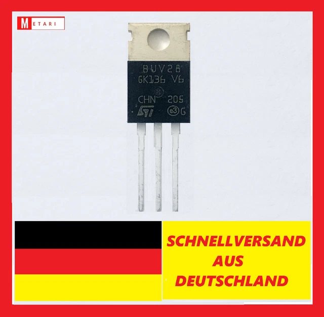 BUV28 TRANSISTOR DI potenza in silicone NPN 400 V 200 A 85 W TO-220 BUV ...