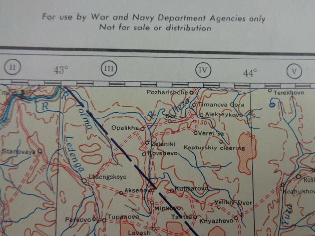 WW2 (1944) UNITED STATES War Department Map of RUSSIA entitled "GOR'KIY ...