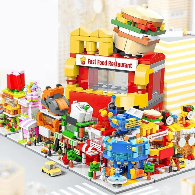 MCDONALD'S RESTAURANT BURGER Mini Building Block MOC Construction Toy ...