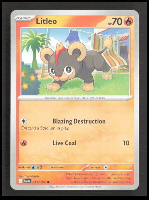 LITLEO 031/193 COMMON SV02: Paldea Evolved Pokemon tcg Card CB-1-2-B-2 ...