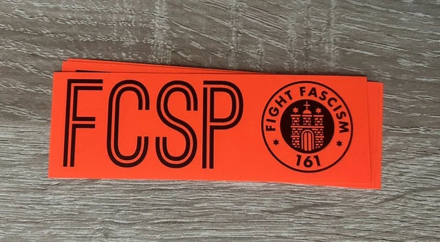 ST. PAULI FCSP Fans Antifa / Sticker Aufkleber neon / 10,5 x 3,5 cm ...