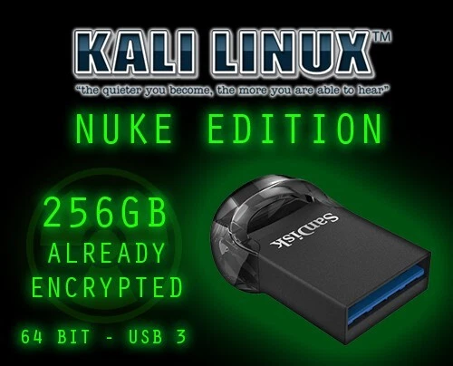 KALI LINUX USB 2024.4 +ENCRYPTED Persistence NukeKey-256GB Portable ...