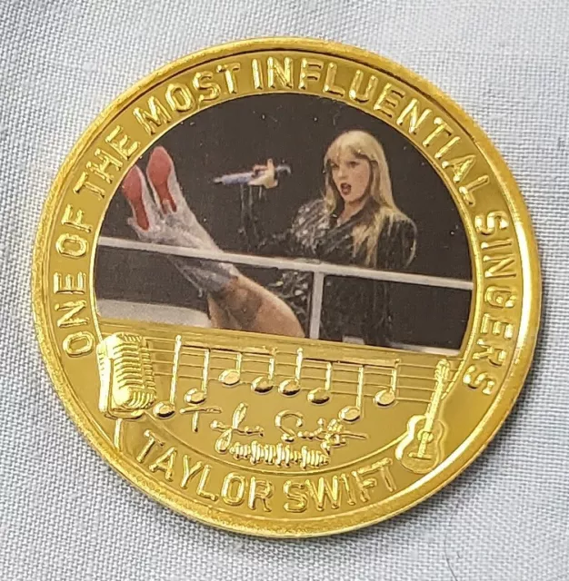 TAYLOR SWIFT GOLD Coin Signed SingerBlonde Girl Beautiful Mega Star ...