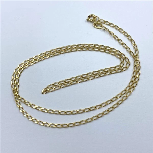 9CT 375 YELLOW Gold 50cm 2 Cut Open Curb Chain Necklace 2.89 Grams Not ...