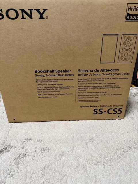 USED SONY SS-CS5 3-Way 3-Driver Bass Reflex Stereo Bookshelf Speakers w ...
