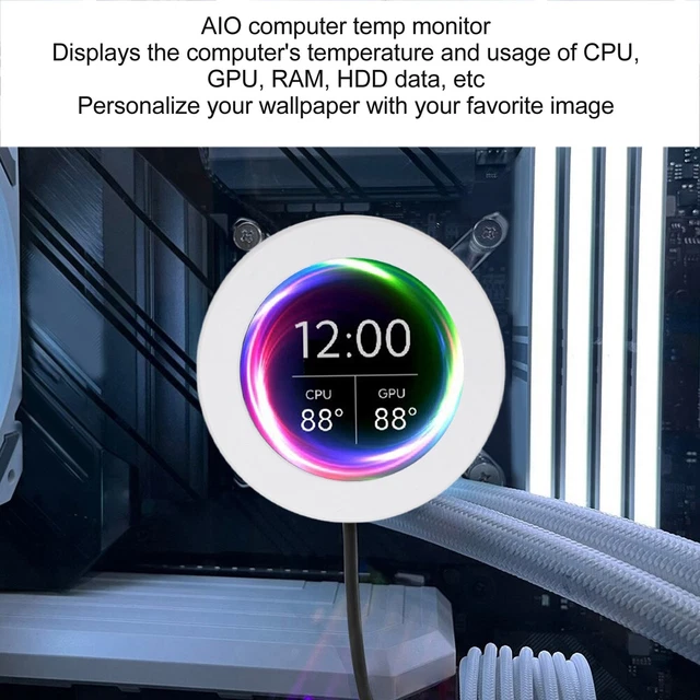 (WHITE)AIO COMPUTER TEMPERATURE Monitor For AIDA64 PC Sensor Panel CPU Cooler £53.53 - PicClick UK