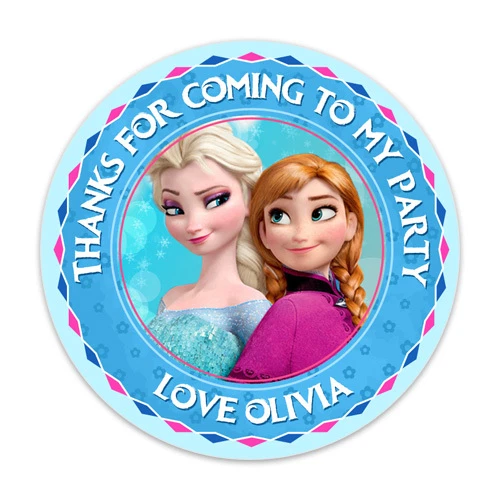 PERSONALISED FROZEN ELSA Anna Birthday Party Stickers Thank You Labels ...