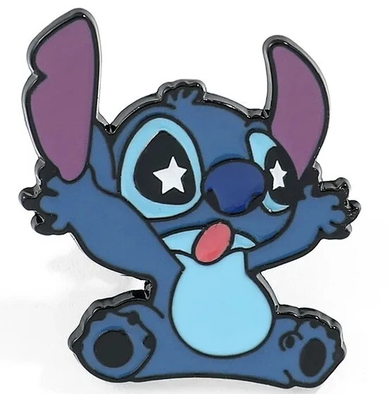DISNEY'S STITCH WITH Stars In HIs Eyes Metal Enamel Lapel Pin Badge ...