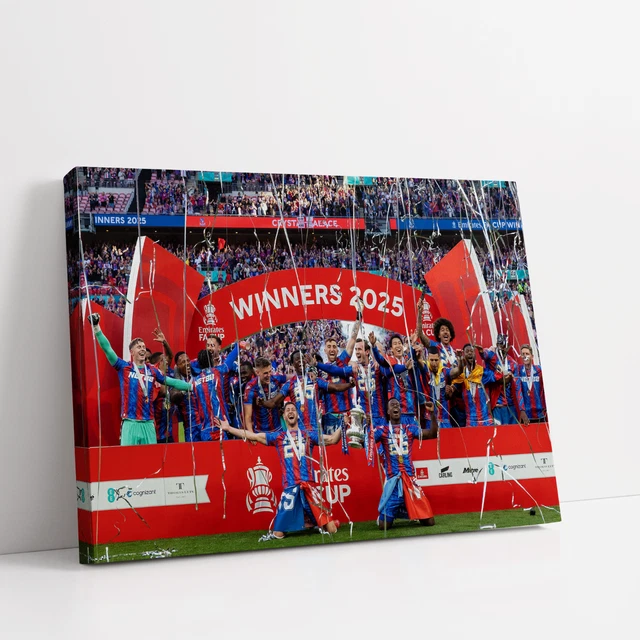 CRYSTAL PALACE FA Cup Winners 24/25 Canvas £35.00 - PicClick UK