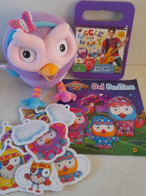 ABC GIGGLE & Hoot Hootbella Plush toy Book Dvd and mobile cards bundle ...