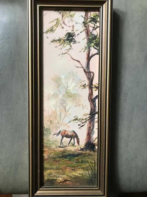 HORSE IN THE Bush Oil Painting Australian Artist Tony Lewis Signed ...