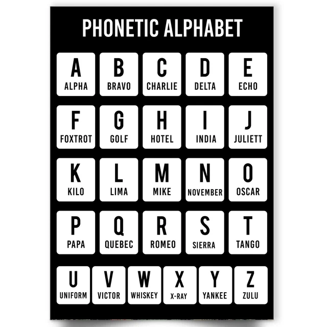 PHONETIC ALPHABET INTERNATIONAL Wall Print Informative Education Wall ...