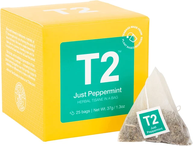 T2 TEA JUST Peppermint Herbal Tea Bags in Box, 25-Count $34.99 ...
