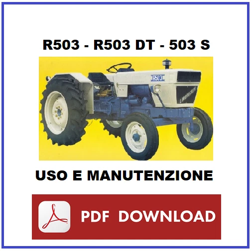 LAMBORGHINI R503 503 DT S Manuale uso manutenzione Libretto istruzioni ...