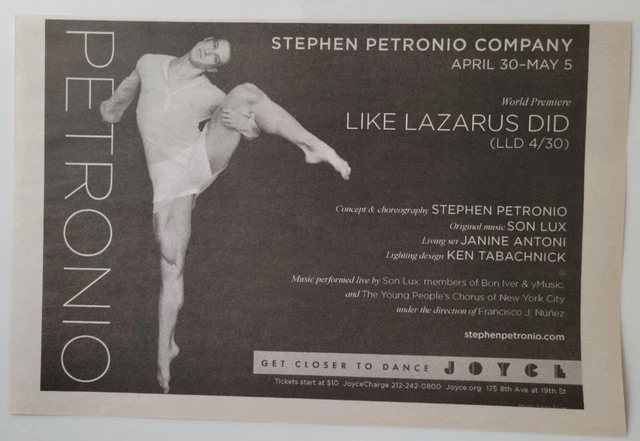 STEPHEN PETRONIO DANCE Company "Like Lazarus Did" Ad 2013 Brooklyn Rail ...
