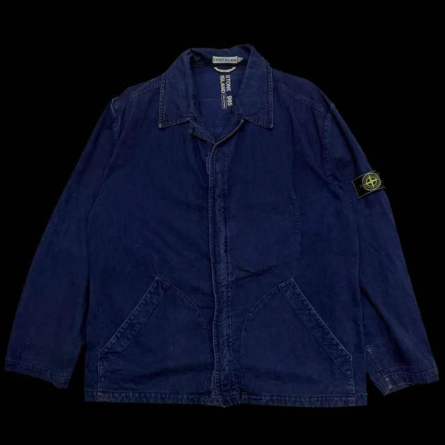 STONE ISLAND SS 1994 Thick Denim Collared Jacket Blue (Size XL) $878.90 ...