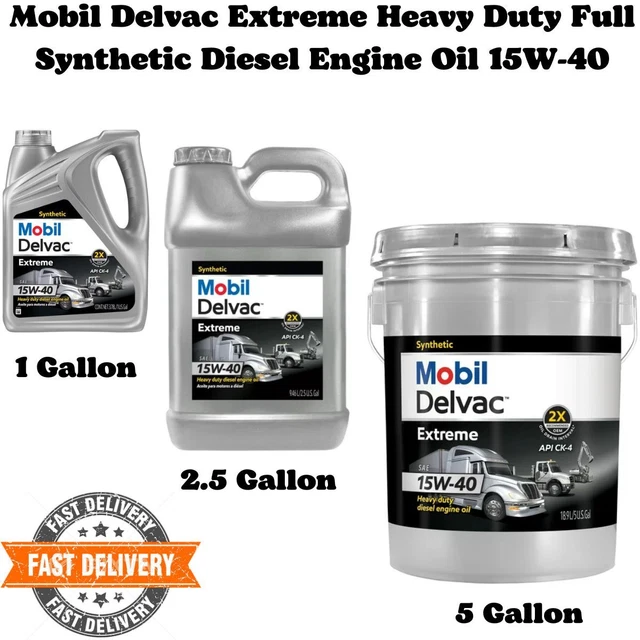 MOBIL DELVAC EXTREME Full Synthetic Diesel Engine Oil 15W-40, 1 / 2.5 / ...