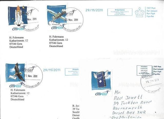 CITIPOST OSNABRÜCK POSTAGE Stamps International 4 Documents Nach United ...
