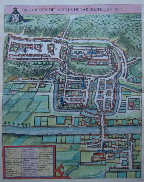 DESCRIZIONE DE LA Ville De BAR - Bar-le-Duc - Braun E Hogenberg 1617 ...