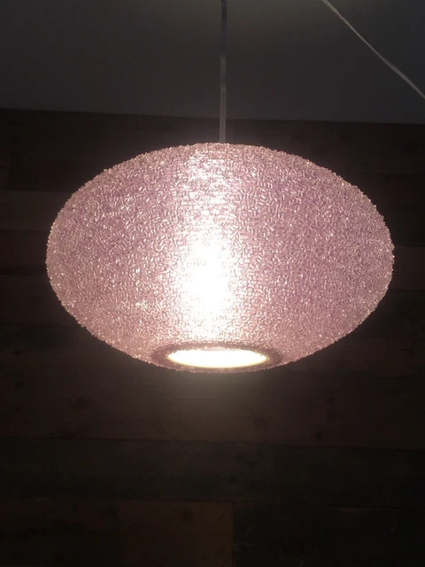 RETRO 1960'S ROTAFLEX Christal Ribbed Plastic Ceiling Light Lamp Shade ...