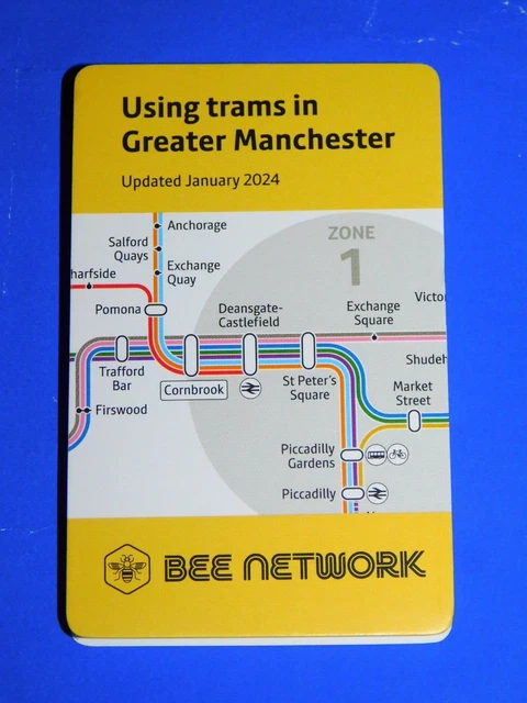MANCHESTER METROLINK TRAM Guide Network Route Map January 2024 Bee ...