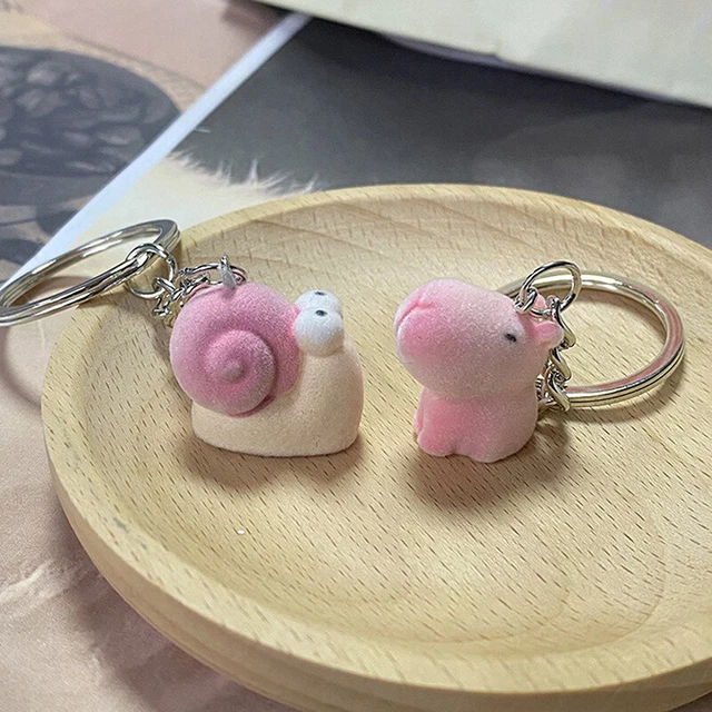 FLOCKED CAPYBARA SNAIL Keyring Cartoon Anime Keychain Bag Pendant ...