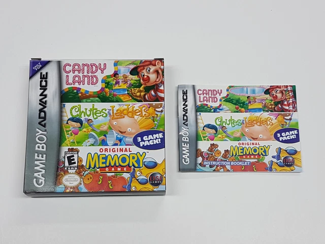 CANDY LAND/CHUTES AND Ladders/Memory Game Boy Advance Box & Manual Only ...
