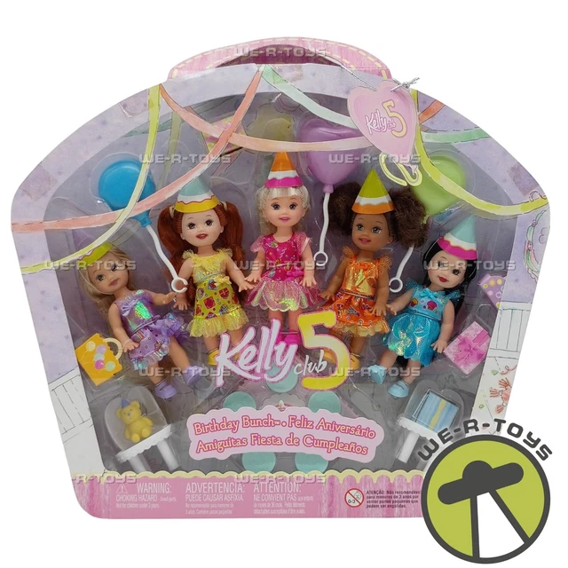 BARBIE KELLY CLUB 5 Birthday Bunch Doll Set 2005 Mattel J0620 New £96. ...
