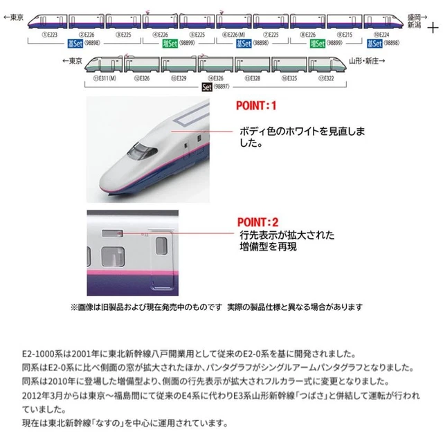 N TRAIN TOMIX 98898 JR E2-1000 Tohoku Joetsu Shinkansen 6-car basic set £172.33 - PicClick UK