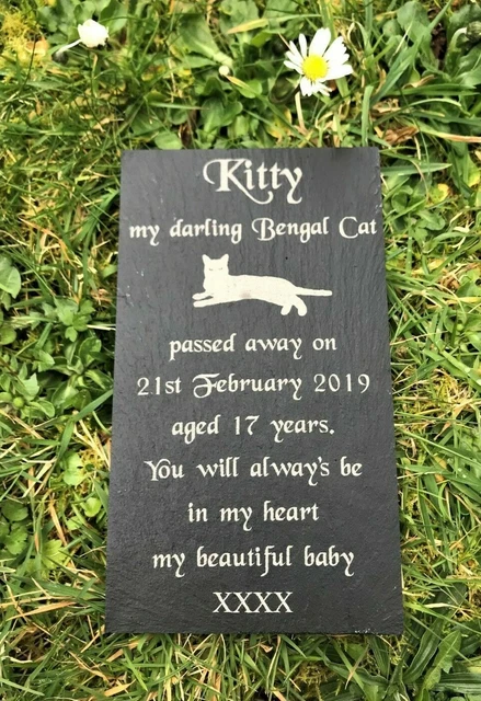 PERSONALISED ENGRAVED PET Memorial Slate Headstone Grave Marker Plaque ...