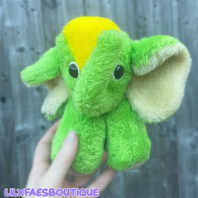 5& VINTAGE 1980S Green elephant soft toy plushie retro £15.00 - PicClick UK