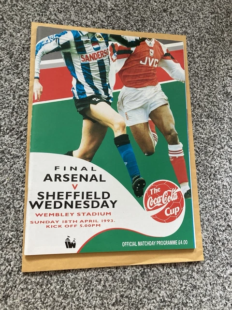 ARSENAL V SHEFF Wed 1993 League Cup Final Programme. £4.35 - PicClick UK