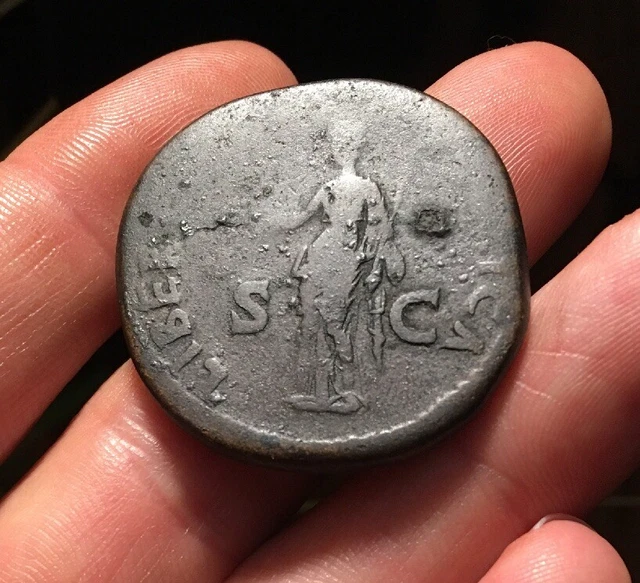 HEAVY! RARE ANCIENT Roman Coin Sestertius NERVA 96AD LIBERTAS RIC86 27 ...