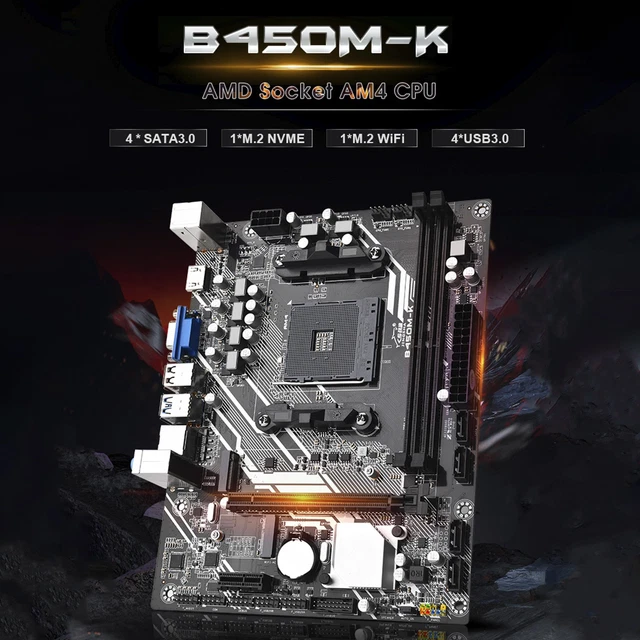B450M-K COMPUTER MOTHERBOARD Desktop DDR4,AM4,CPU WIFI NVME Gigabit Network Card £76.79 ...
