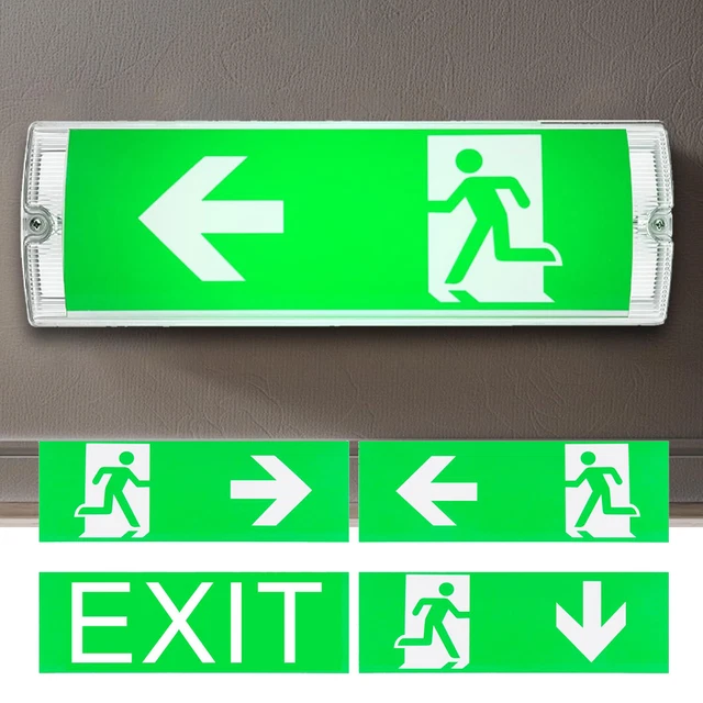 LED EMERGENCY SIGN Light Fire Exit Lamp Sign Safe Evacuation Indicator ...
