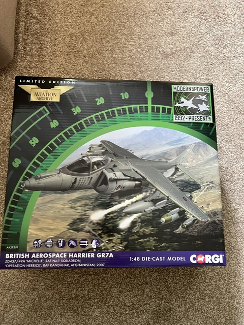 CORGI AVIATION 1:48 Bae Harrier Gr7A Zd437/49A Michelle N. 1 Sqn Raf ...