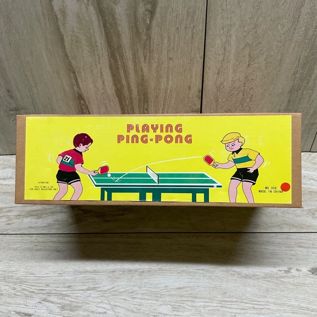 VINTAGE PLAYING PING Pong Key Wind Up Tin Toy In Box MS 358 $39.00 ...