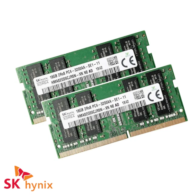 SK HYNIX 32GB (16GB x 2) DDR4 3200MHz SODIMM Laptop RAM Memory ...