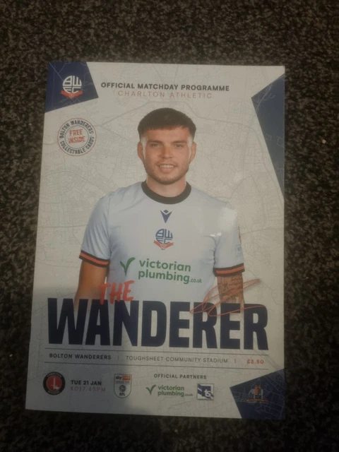 BOLTON WANDERERS FOOTBALL Programmes 24/25 Bolton Vs Charlton Athletic ...