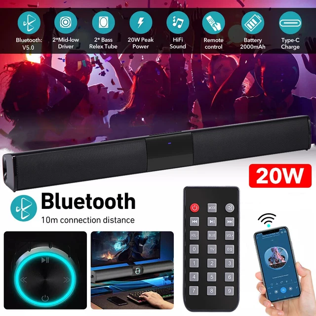 STEREO BLUETOOTH TV Home Theater Soundbar Sound Bar Speaker Subwoofer w ...