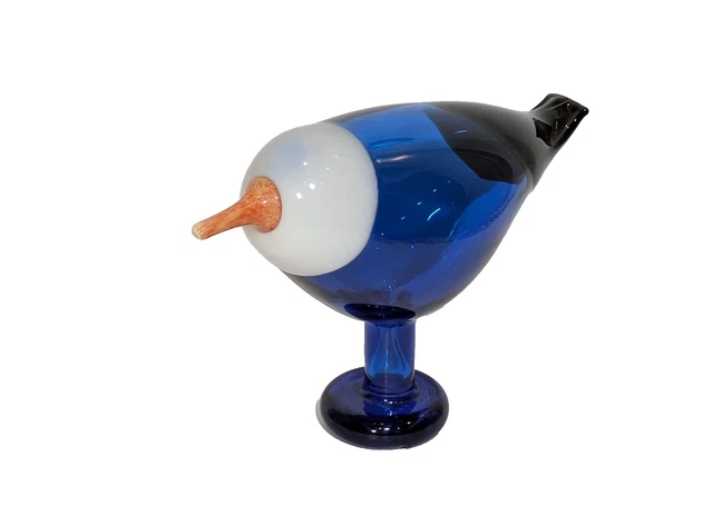IITTALA OIVA TOIKKA Blue Glass Magpie Bird Figurine – Nuutajarvi Notsjo ...