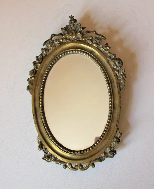 ANCIEN MIROIR AVEC cadre XIXe en bronze EUR 90,00 - PicClick FR