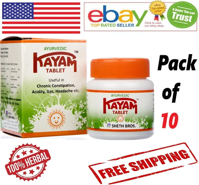 10X AYURVEDIC KAYAM (30 Tabs Each) For Constipation, Acidity, Gas ...