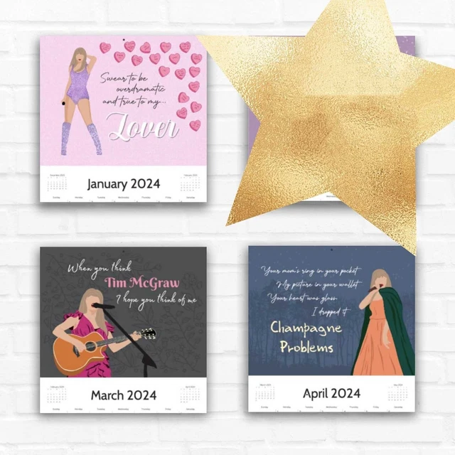 THE ERAS TOUR Calendar 2024 Taylor Swift Eras World Tour Live Calendars ...