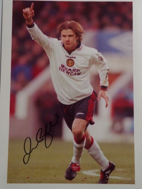 DAVID BECKHAM MANCHESTER United, Autographed A4 Photograph. £199.99 ...