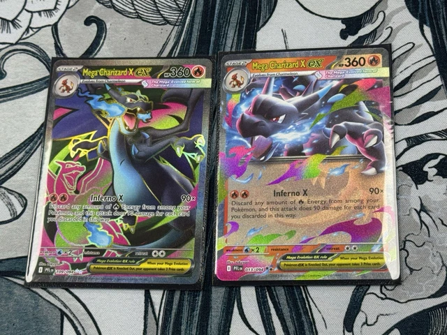 MEGA CHARIZARD X Ex Phantasmal Flames Full Art Ultra Rare And Normal NM ...