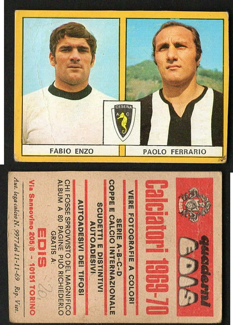 FIGURINA CALCIATORI EDIS 1969-70! Enzo-Ferrario (Cesena)! RARA! Q.Nuova ...