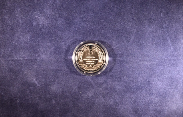 MEDAILLE / MÜNZE poliert 9 g Silber 999, Geschichte der DDR, 1 Mark ...