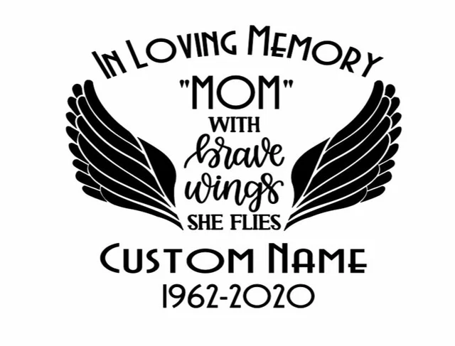 CUSTOM IN LOVING MEMORY Sticker Vinyl Car Window Decal name Rip Brother ...